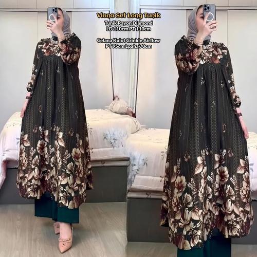 Jual Anisa Set Long Tunik - One Set Wanita Tunik Ceruti Babydoll Baju ...