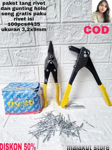 Promo tang rivet dan gunting baja ringan holo gratis paku rivet 100pcs ...