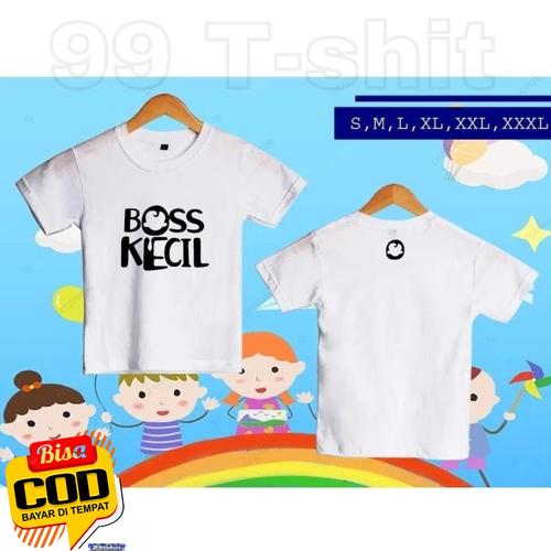 Jual Kaos Anak BOS KECIL ukuran S M L XL XXL & XXXL Kaos Anak Umur 1-12 ...