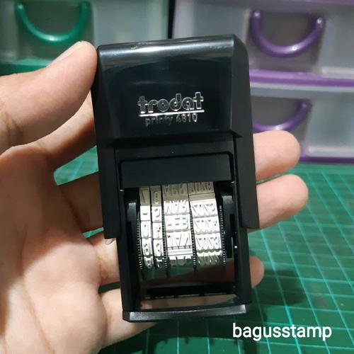 Jual Stempel Tanggal Otomatis Self Ink Trodat 4810 Plastik Hitam Merah ...