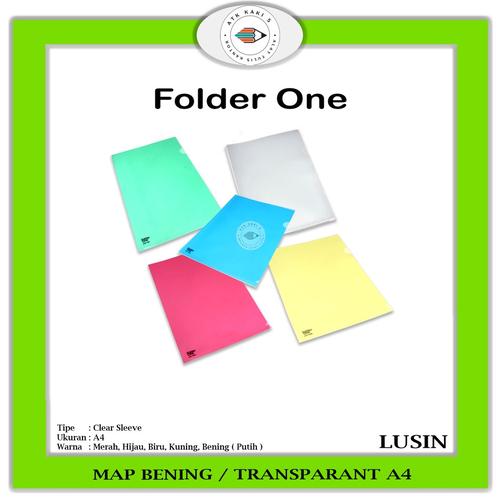 Jual FOLDER ONE - Map L / Map Bening / A4 Warna -1 Lusin - MERAH ...