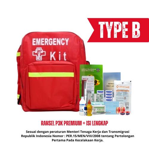 Jual Tas Ransel P3K Emergency Kit Merah + Isi Obat Type B Premium - Isi ...