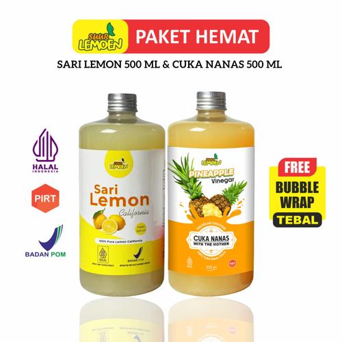 Promo SUUR LEMOEN Sari Lemon 500 ml dan Cuka Nanas With Mother 500 ml ...