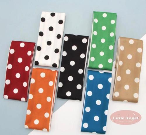 Jual Syal Sutra Lembut Scarf Fashion Wanita Polkadot Series - Putih ...