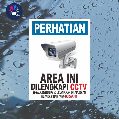 Jual stiker safety sign sticker rambu keselamatan kerja K3 area ini dilengkapi cctv - Jakarta ...
