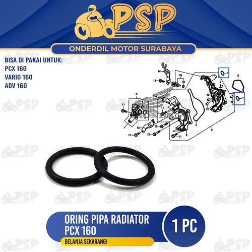 Jual O Ring Pipa Radiator PCX 160 - Oring Karet Seal Sil Pipa Sambungan ...