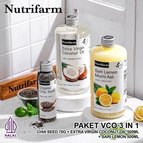 Jual NUTRIFARM PAKET EXTRA VIRGIN COCONUT OIL 500ML, SARI LEMON 500ML ...
