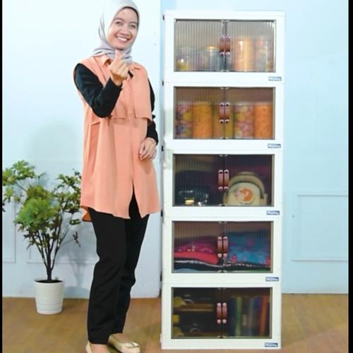 Promo Storage box 5 kotak penyimpanan susun lipat box plastik portable ...