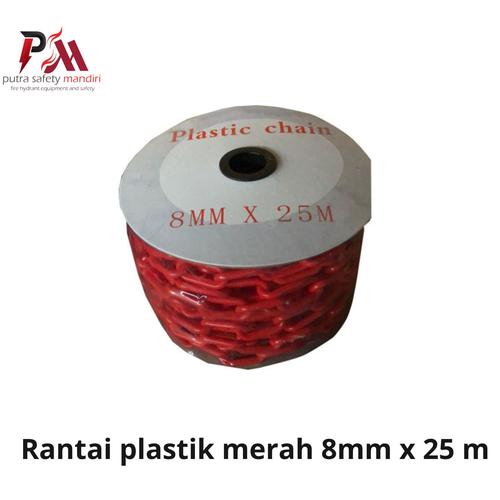 Jual RANTAI PLASTIK MERAH PLASTIC CHAIN RED SIXE 8MM X 25 METER ...