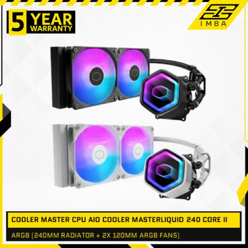 Promo COOLER MASTER CPU AIO COOLER MASTERLIQUID 240 CORE II ARGB (240MM ...
