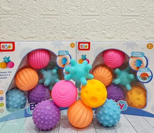 Jual Mainan Bayi Bola Pencet Baby Training Ball Sensor Motorik 6PCS ...