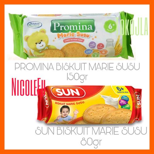 Jual PROMINA Biskuit Marie Susu 150gr / Sun Biskuit Marie 80gr / Sun ...