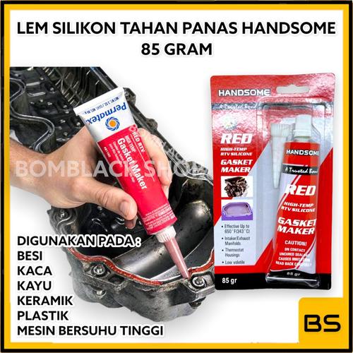 Jual Lem Red Silikon 85 gram HANDSOME Gasket Maker High Temp Red ...