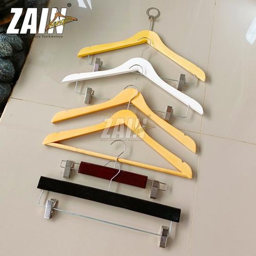 Jual ( SEMUA JENIS ) HANGER KAYU - UKURAN DEWASA & ANAK - WARNA NATURAL ...
