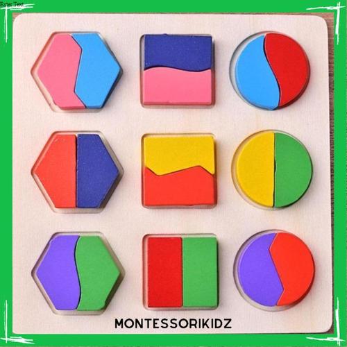 Jual MAINAN EDUKASI PUZZLE KAYU GEOMETRI 3D SHAPE MONTESSORI BENTUK ...