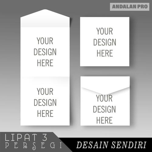 Jual (ISI 50 PCS) Undangan Lipat 3 Persegi, Kertas Jasmine, Tik, dan BC ...
