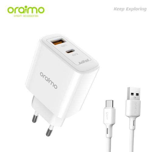 Jual ORAIMO OCW-E100D POWERGAN DUAL PORT 25W SUPER SPEED FAST CHARGER ...