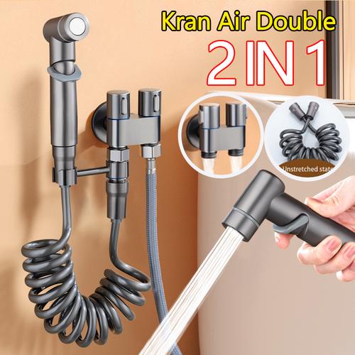 Promo 【COD】Mini Kran Cabang dan Jet Shower SUS 304 Toilet Hitam Matte 1 ...