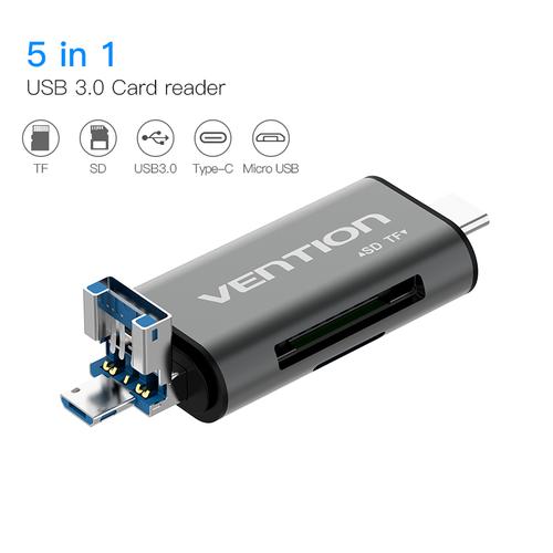 Promo Vention AllIn1 USB 2.0 / 3.0 Card Reader Micro SD TF High Speed ...