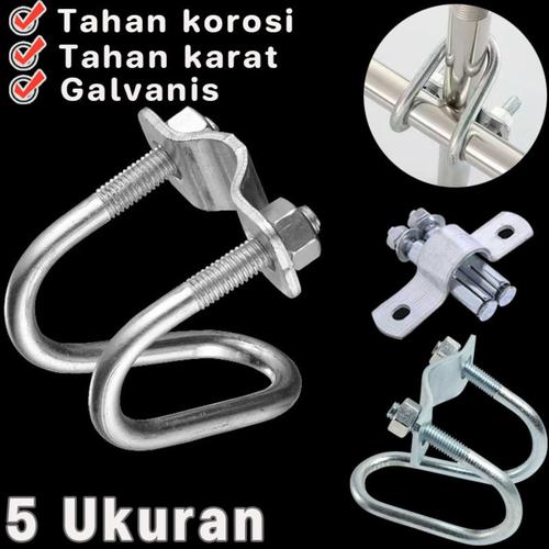 Promo Klem Pipa Plat Besi Seng Clamp Penjepit Pipa Baja M8 /Fastener ...