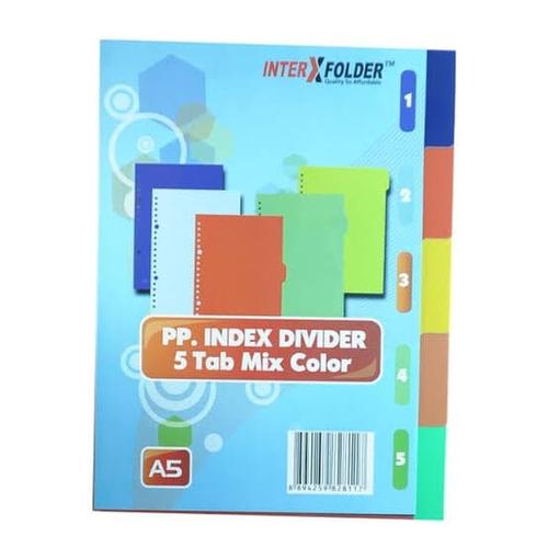Jual Index Divider InterX A5 5Tab/Pembatas File Dokumen/Pembatas Buku ...