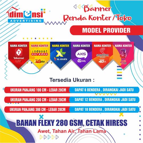 Jual Banner Renda Konter Segitiga / Flag Banner Murah / Spanduk Renda Konter - DIMENSI ADV ...