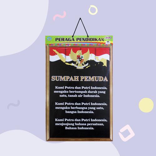 Jual Poster Edukasi Anak Mainan Edukasi Anak Bingkai : Sumpah Pemuda ...