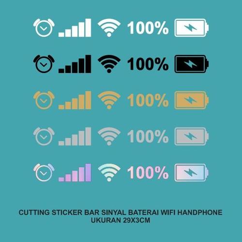 Jual Cutting Sticker Bar Sinyal Baterai Wifi Handphone Stiker Mobil ...