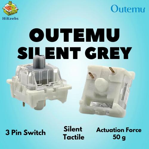 Jual OUTEMU Silent Grey Silent Tactile 3 Pin Mechanical Switch - Stock ...