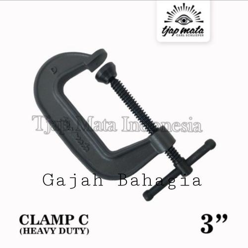 Jual Klem C 3 inch Clamp C 3" Heavy duty Tjap Mata Catok alat penjepit ...