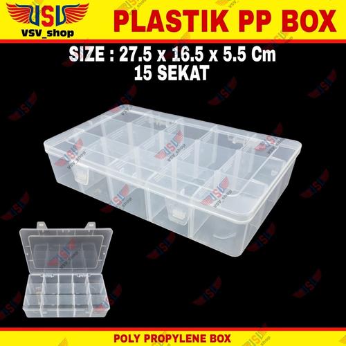 Jual Kotak Plastik 15 Sekat Penyimpanan Box Plastik PP Case Plastic ...