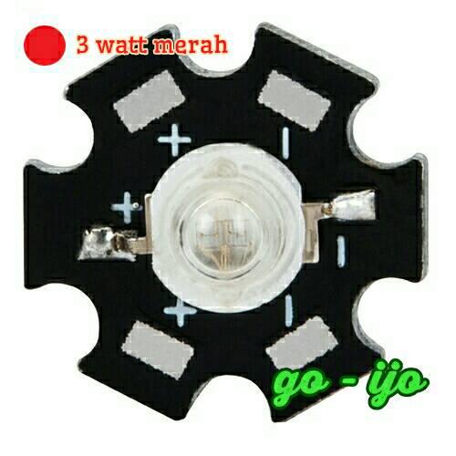Jual LED HPL High Power Led 3 watt merah + heatsink - Kota Bandung - Go ...
