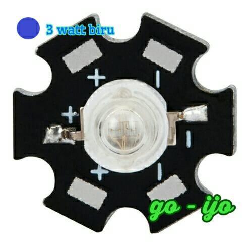 Jual LED HPL High Power Led 3 watt biru + heatsink - Kota Bandung - Go ...