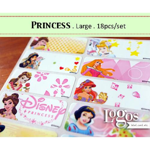 Jual Princess LARGE Label nama waterproof. Sticker cinderella aurora ...