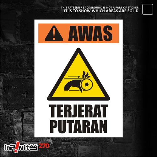 Jual sticker safety sign K3 awas terjerat putaran 30cm WSKIM-089 - Kota ...