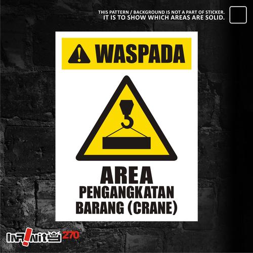 Jual sticker safety sign K3 waspada area pengangkatan barang 30cm WSKIM ...