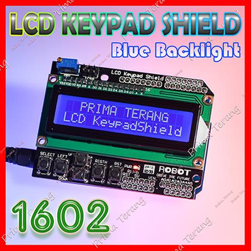 Jual LCD Keypad Shield Arduino Blue 1602 Key Pad Biru 5V 16x2 - Kota ...