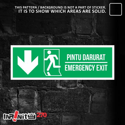 Jual sticker safety sign K3 pintu darurat emergency exit 30cm WSLIM-039 ...