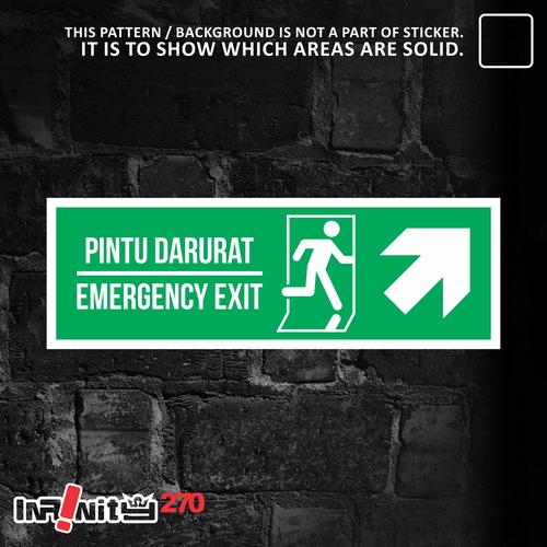 Jual sticker safety sign K3 pintu darurat emergency exit 30cm WSLIM-034 ...