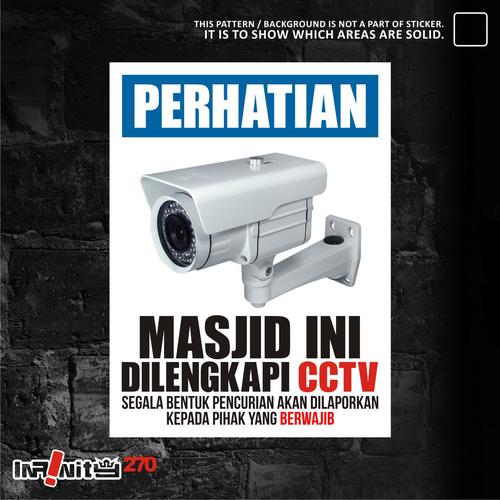 Jual sticker safety sign K3 masjid ini dilengkapi cctv 30cm WSKIM-045 ...