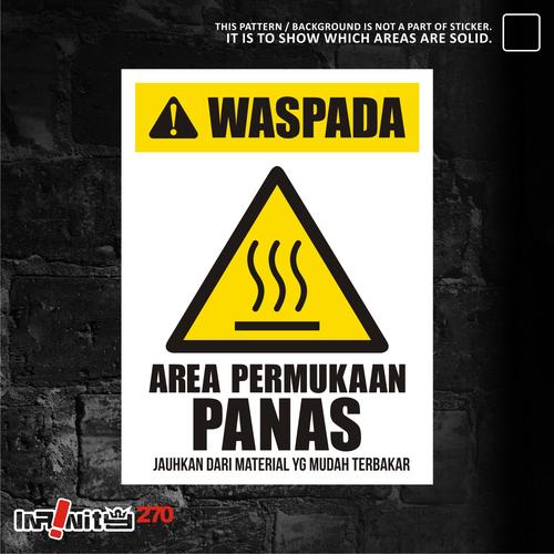 Jual sticker safety sign K3 waspada area permukaan panas 30cm WSKIM-033 ...