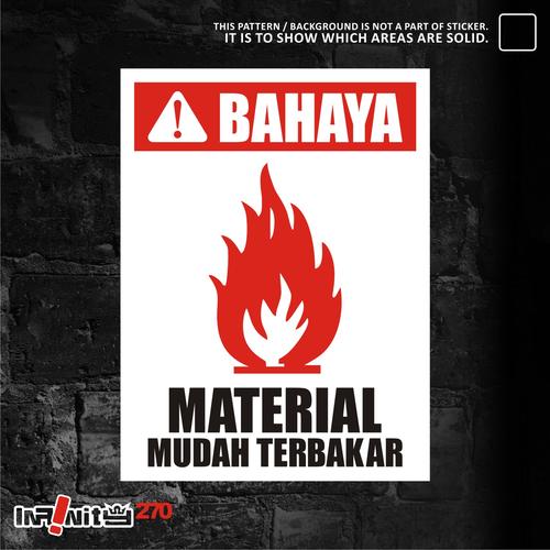 Jual sticker safety sign K3 bahaya material mudah terbakar 30cm WSKIM ...