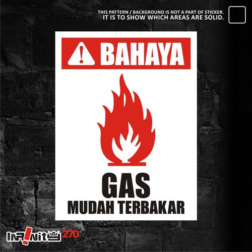 Jual sticker safety sign K3 bahaya gas mudah terbakar 30cm WSKIM-038 ...