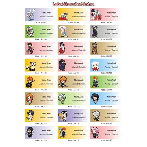 Jual Sticker Label Nama Seri Anime 2 - Kab. Bandung - Aleka Photowork ...
