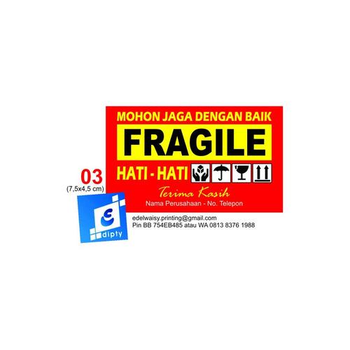 Jual Sticker Fragile / Label Fragile 03 Ukuran 7,5 x 4,5 cm - Jakarta ...