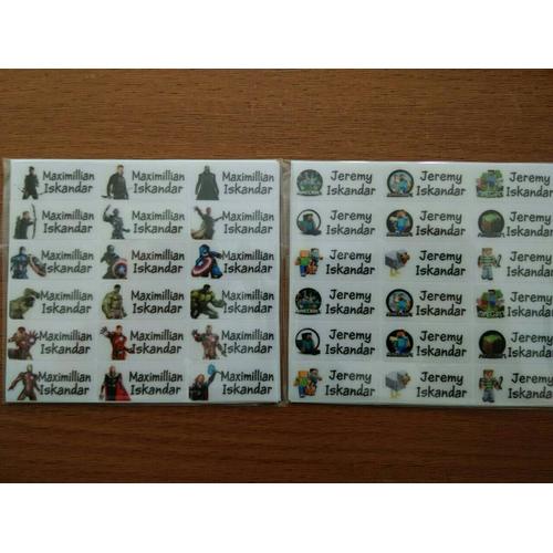 Jual Transparan Sticker Label Nama Waterproof Sticker Nama Karakter ...