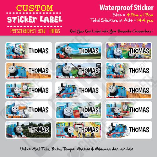Jual Sticker Label Thomas and Friends - Stiker nama waterproof - Kota ...