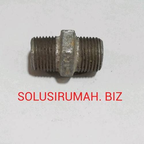 Jual DOUBLE NIPPLE GALVANIS BESI 1/2" G BRAND DRAT BSPT / DOBEL NIPEL ...