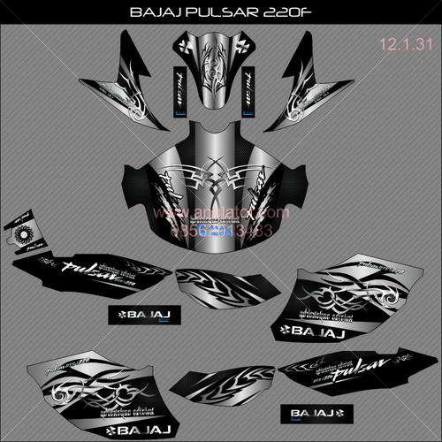 Jual Sticker striping motor stiker Bajaj Pulsar 220F Silver Spec B ...