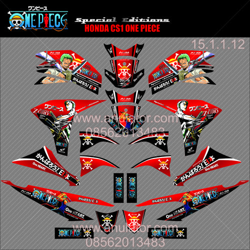 Jual Sticker striping motor stiker Honda CS 1 One Piece CS1 2 - Spec B ...